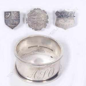 Adolf Kohn Silver Napkin Ring and Medallions Set - Medals, civilian ...