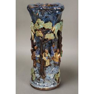 Shiwan Pottery Figural Vase with Landscape Scene - Ceramics - Chinese ...