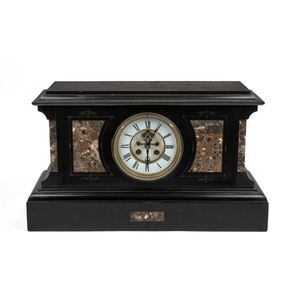 19th Century French Mantle Clock in Slate and Marble Case - Clocks ...