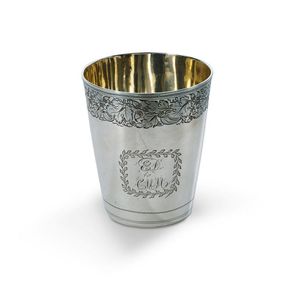 Antique George III Sterling Silver Beaker, London 1805, Monogrammed ...