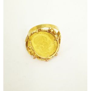 Austrian One Ducat Gold Coin Ring, Size L - Rings - Jewellery