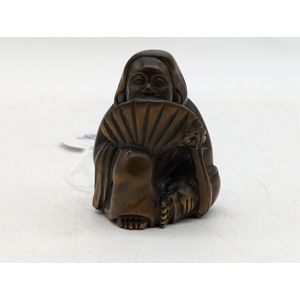 Boxwood Kneeling Lady Netsuke - Netsuke - Oriental