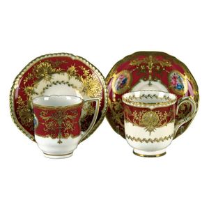 Royal Worcester Demitasse Cabinet Cups and Saucers - Royal Worcester - Ceramics