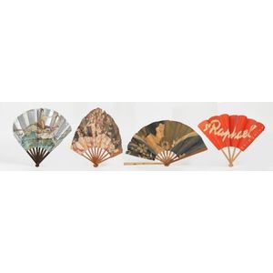 1920s French Art Deco Paper Advertising Fans, Set of Four - Fans ...