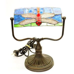 Dragonfly Leadlight Desk Lamp - Lamps - Table & Desk - Lighting