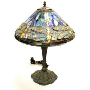 Dragonfly Leadlight & Metal Table Lamp, 56cm Height - Lamps - Table ...