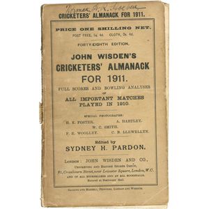 1911 Wisden Cricketers Almanack in Fair/Good Condition - Sporting ...