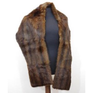Satin-lined brown mink stole - Furs - Costume & Dressing Accessories