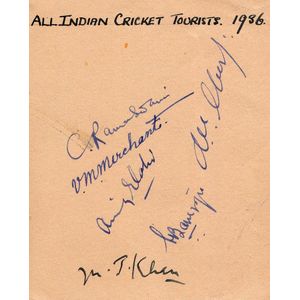 Autographed 1936 India Cricket Team Pages - Sporting - Cricket ...