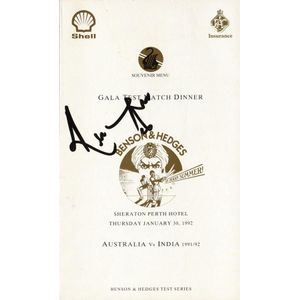 Signed Autograph Page and Menu by Indian Cricket Legends - Sporting ...