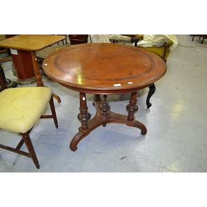 Circular Tri-Form Base Antique Table - 93cm Diameter - Tables - Centre ...