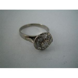Nine-stone Diamond Cluster Ring in 18ct White Gold - Rings - Jewellery