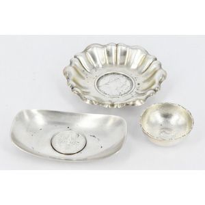 Antique silver dish with embedded coin - price guide and values