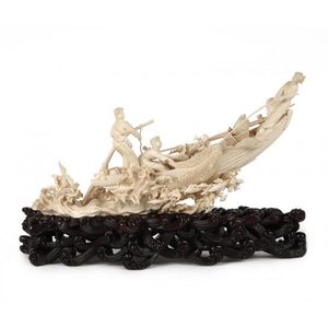 Carved Chinese ivory boats - price guide and values