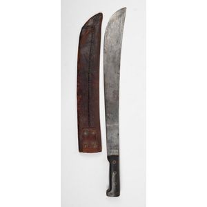 British Martin Machete with Horn Grips and Leather Scabbard, 58cm ...