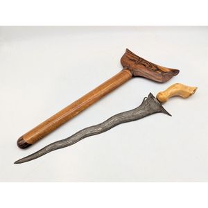 Indonesian Kris Dagger with Meteor Blade and Ivory Handle - Edged ...