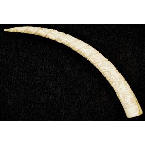 Carved Chinese ivory tusks and ivory tusk bridges - price guide and values