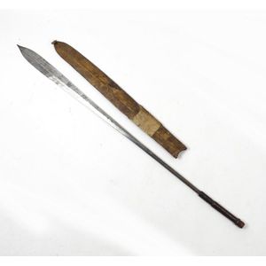 Long Maasai Seme Sword with Wooden Hilt and Scabbard - Edged Weapons ...