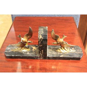 French Art Deco Bird Marble Bookends - Bookends - Sundries