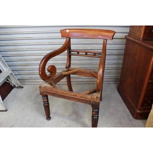 Cedar Carver Chair with Fluted Legs and Scrolled Arms - Seating ...
