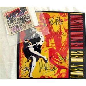 Signed Guns N' Roses LPs: Use Illusion & Lies - Music Related - Memorabilia