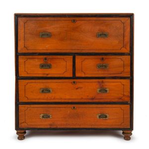 Anglo-Chinese Campaign Secrétaire Chest in Camphor Wood, circa 1845 ...