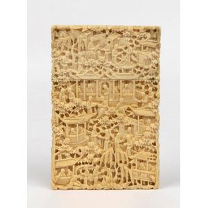 19th Century Cantonese Ivory Calling Card Case, Exquisite Carving ...