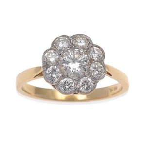 Cluster Diamond Ring with 0.51ct Center Stone - Rings - Jewellery