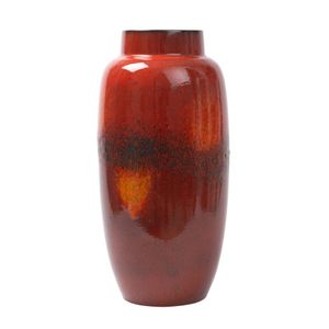 1960s German Pottery Vase in Red, Yellow, and Black Tones - zOther ...