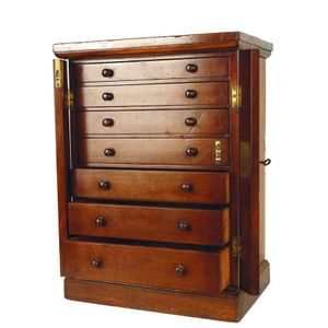 Miniature Mahogany Wellington Chest with Lock and Key - Chests of ...