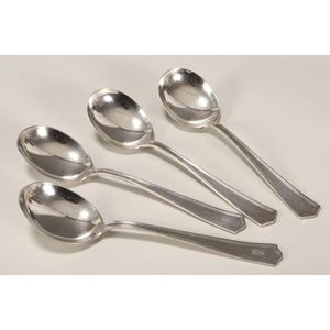Meriden Britannia Co. Sterling Silver Soup Spoons - Flatware/Cutlery ...