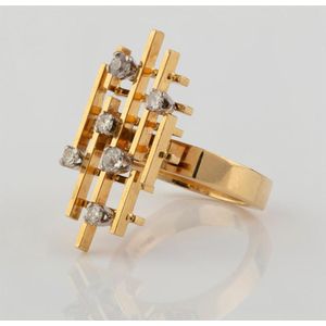 Abstract Diamond Grid Ring - Rings - Jewellery