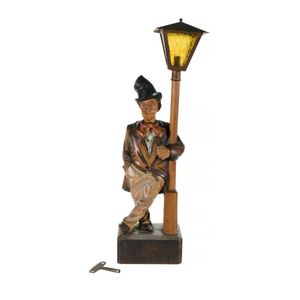 German Clockwork Whistling Lamp Post Figure - Clockwork - Toys & Models