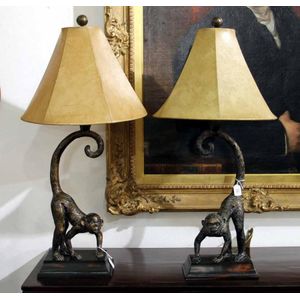 Monkey Table Lamps with Cast Metal Monkeys - Lamps - Table & Desk ...