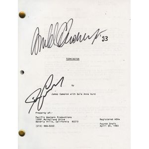 Signed Terminator Script & Photo by Arnold Schwarzenegger & James ...