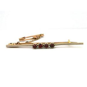 Australian Gold and Garnet Bar Brooch by Joseph Lawrence - Brooches ...
