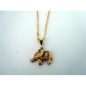 9ct Gold Elephant Pendant on Chain - Pendants/Lockets - Jewellery