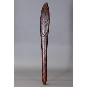 Engraved Bulbous Club from Lake Tyers - Aboriginal - Artefacts - Tribal