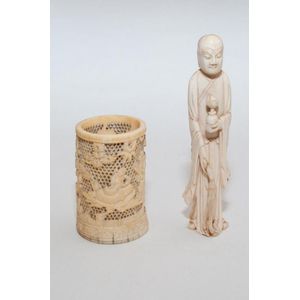 Chinese scholar's carved ivory brush pots - price guide and values