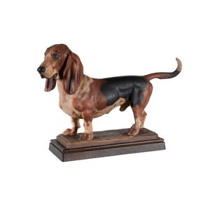 Wooden Basset Hound by Helmut Diller - Animals & Birds - Sculpture/Statuary