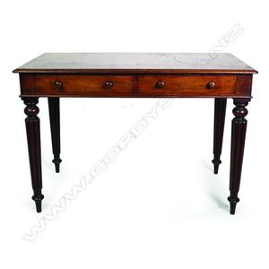 Victorian Mahogany Side Table with Drawers and Reeded Legs - Tables ...