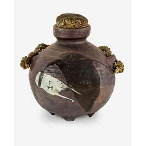 Stoneware Onion Pot with Poured Glaze and Cork Stopper - New Zealand ...