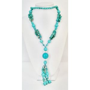 Turquoise Symphony: A Stunning Opera-Length Bead Necklace - Necklace ...