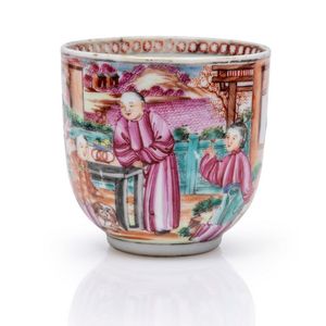 18th Century Chinese Famille-Rose Tea-Cup with Figures and Dog ...