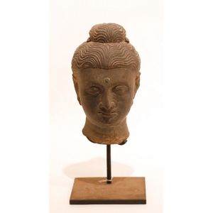 Indian Bodhisattva Stone Head, 25cm - Zother - Oriental