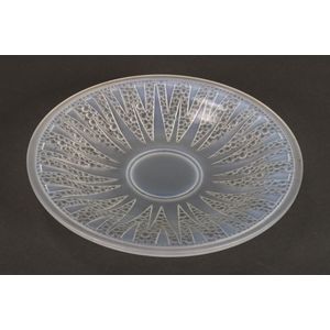 Art Deco Glass Bowl with Spear and Bubble Motifs - French - Glass