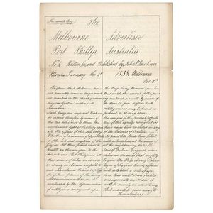 First Melbourne Newspaper Facsimile Edition - Historical Documents ...