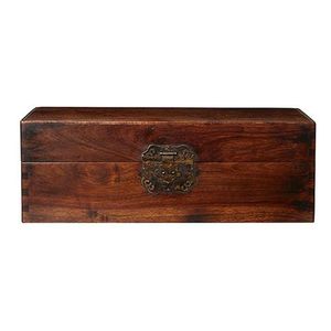 Chinese Hardwood Travel Box with Brass Fittings - Zother - Oriental