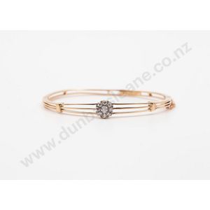 Edwardian Diamond Hinged Bangle with 0.74ct Cluster - Bracelets/Bangles - Jewellery