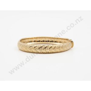 Faceted Chevron Pattern Bracelet - 14ct Gold, 18cm Long - Bracelets ...